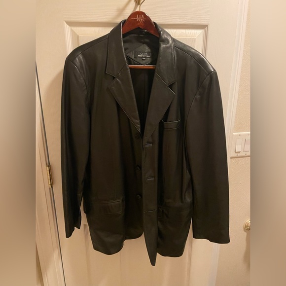 Jones New York | Jackets & Coats | Mens Black Leather Jacket 42r | Poshmark
